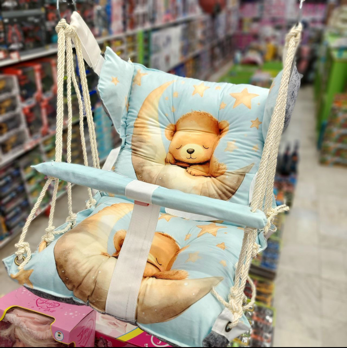 تاب کودک ریلکسی شش طناب رویه مخمل - اسباب بازی توی نت